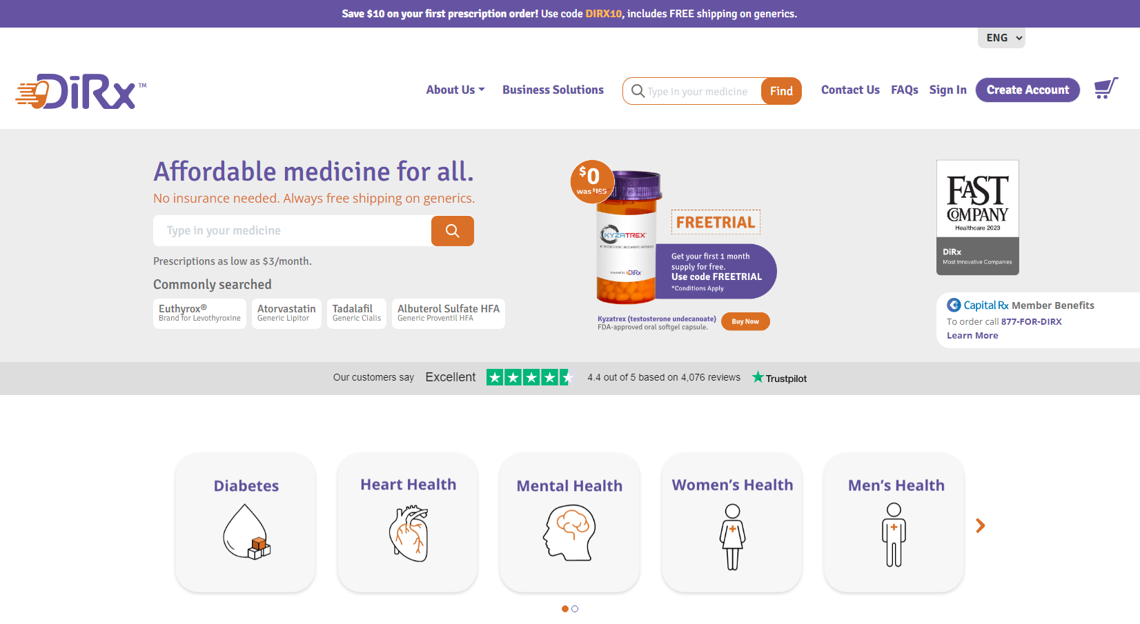 DiRx Health Online Pharmacy – Affordable Medications Delivered